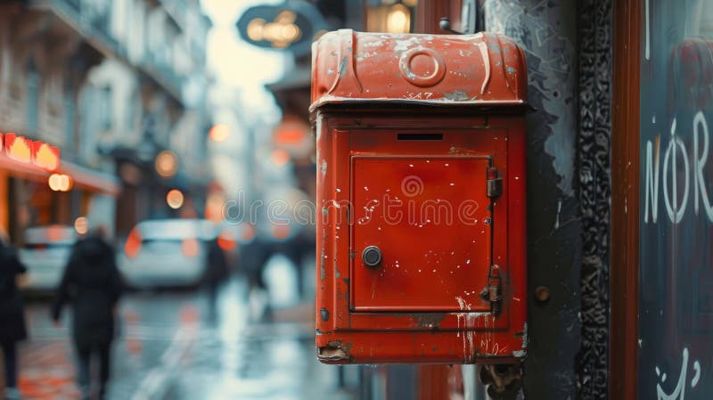Red Mailbox City Street Blurred Background Stock Photos - Free ...