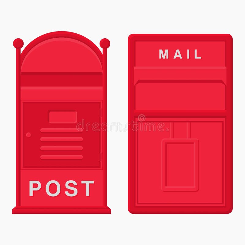 Red Mailbox Design Communication Tool Stock Vector - Illustration of ...
