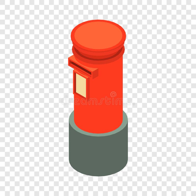 Red Mailbox Icon, Isometric 3d Style Stock Vector - Illustration of ...