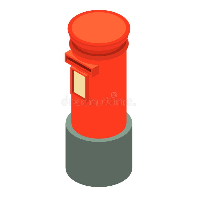 Red Mailbox Icon, Isometric 3d Style Stock Vector - Illustration of ...