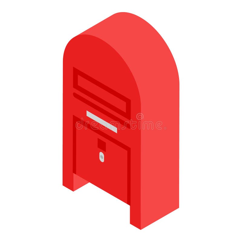 Red Mailbox Icon, Isometric Style Stock Vector - Illustration of frame ...