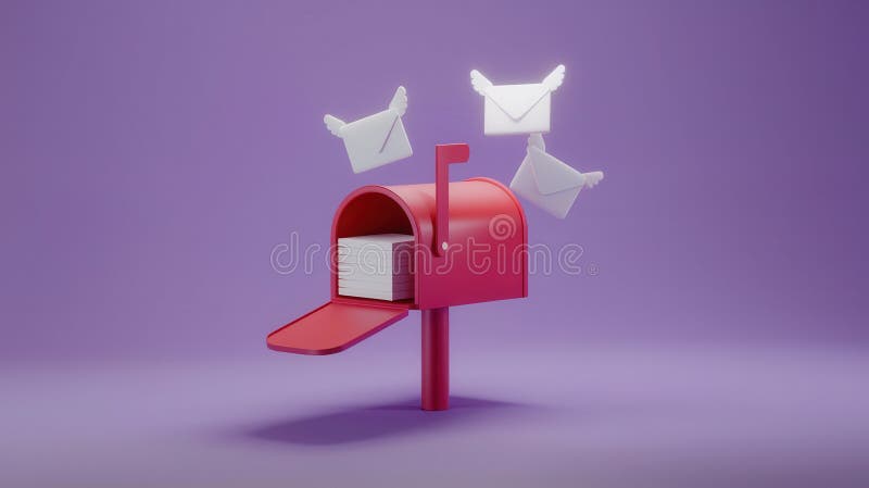 Red Mailbox with Letters Marked Email and Letter on Top Stock ...