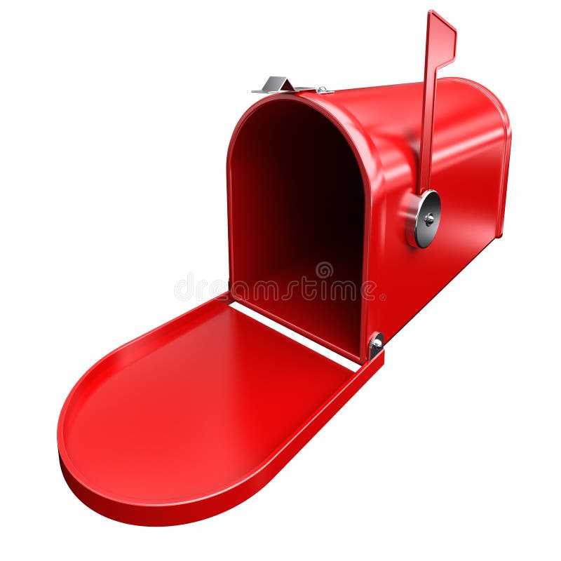 Red mailbox stock illustration. Illustration of white - 50326429