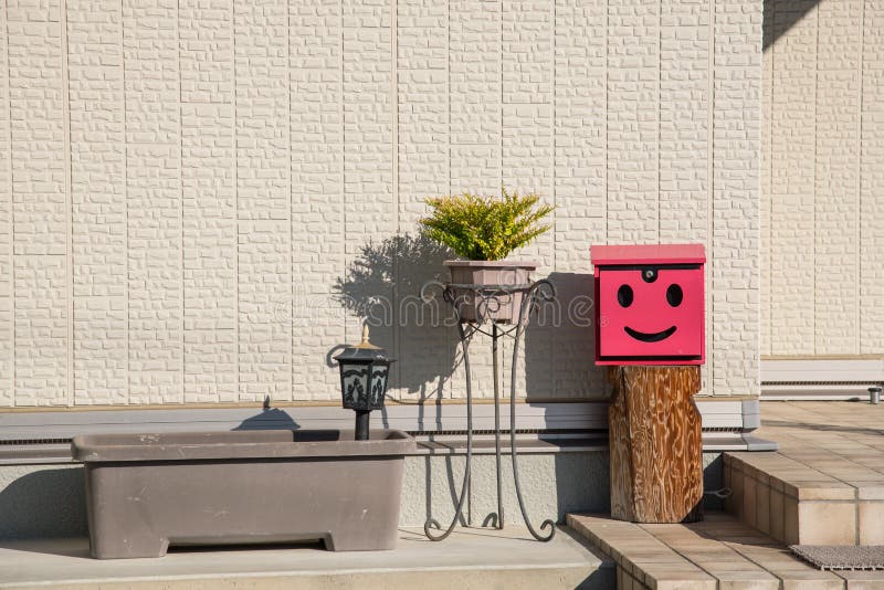 The Red Mailbox and Pots at Home in Japan Stock Image - Image of ...