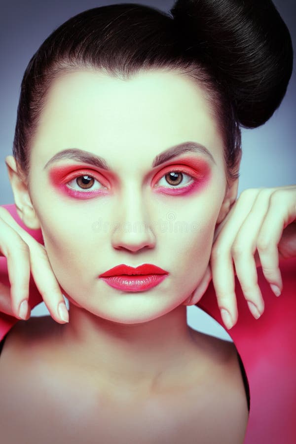 Red makeup stock photo. Image of geometric, artistic - 19118396