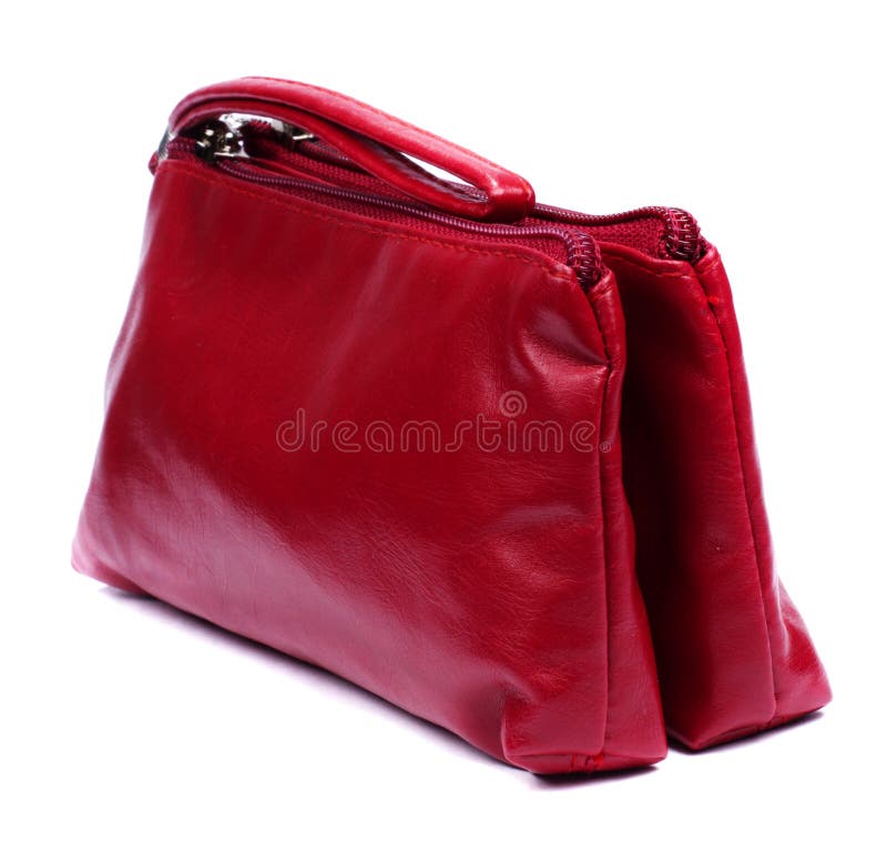 Red makeup bag stock photo. Image of fastened, pouch - 18686350
