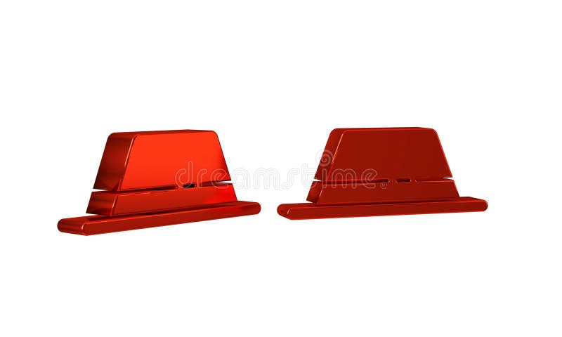 Red Man Hat with Ribbon Icon Isolated on Transparent Background. Stock ...