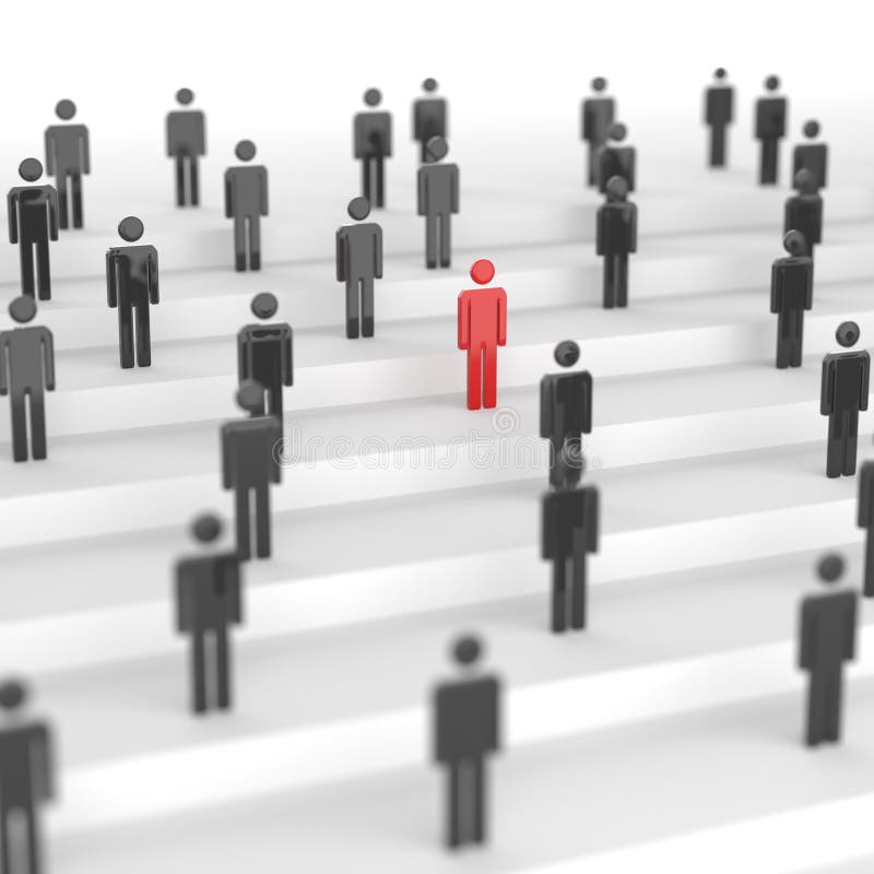 Red 3d Man Standing Out Crowd Stock Illustrations – 167 Red 3d Man ...