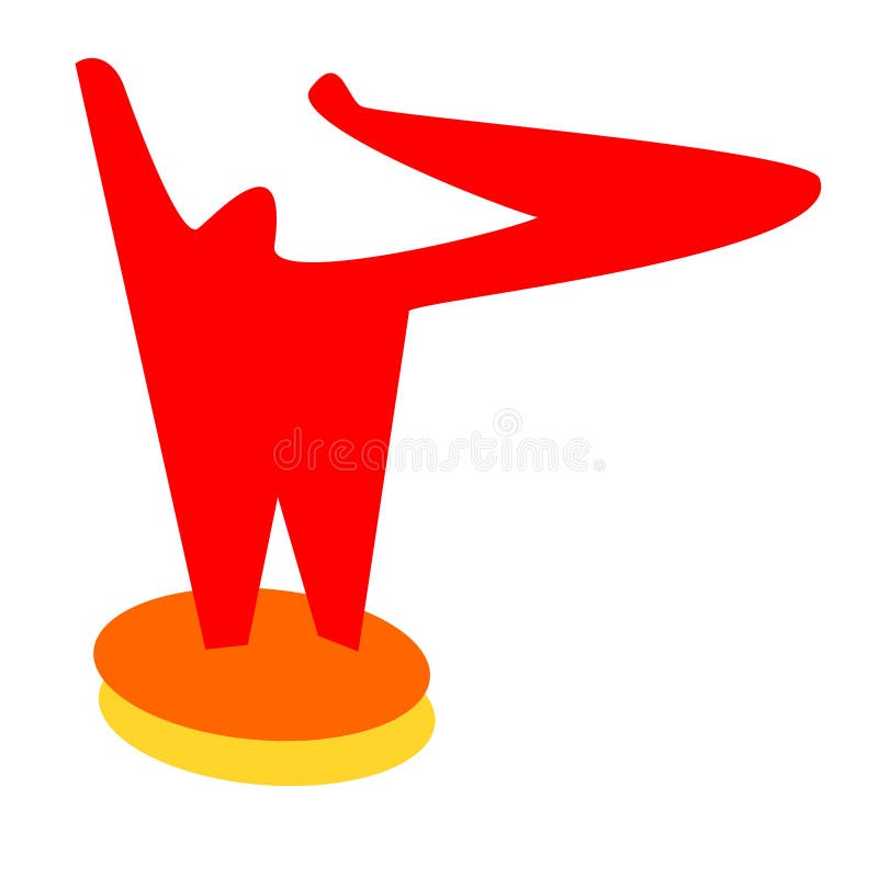 Red man logo stock image. Illustration of colored, yellow - 27624631
