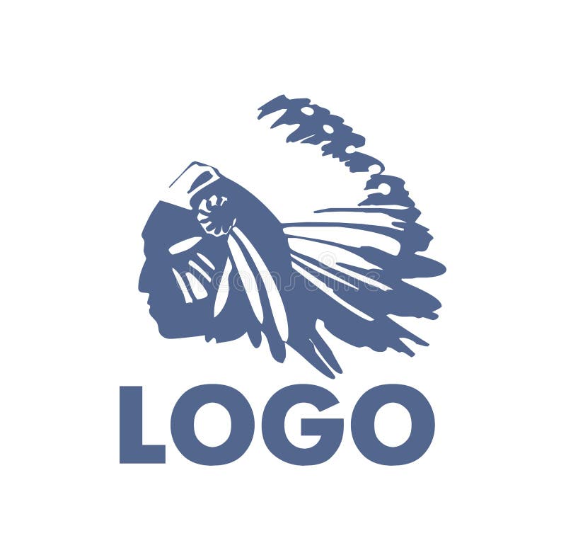 Red Man Logo. Vector Drawing Stock Vector - Illustration of feather ...