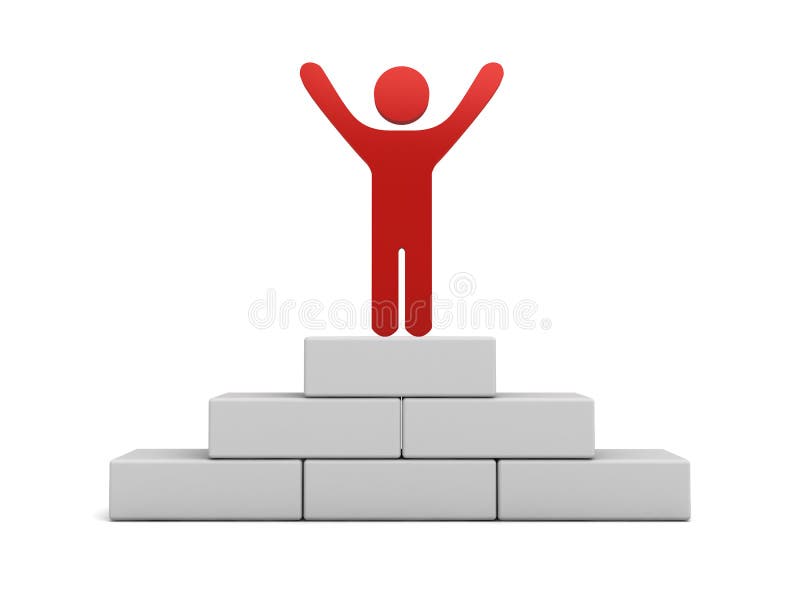 3D Man Standing On Top Of Podium Stock Illustration - Illustration of ...