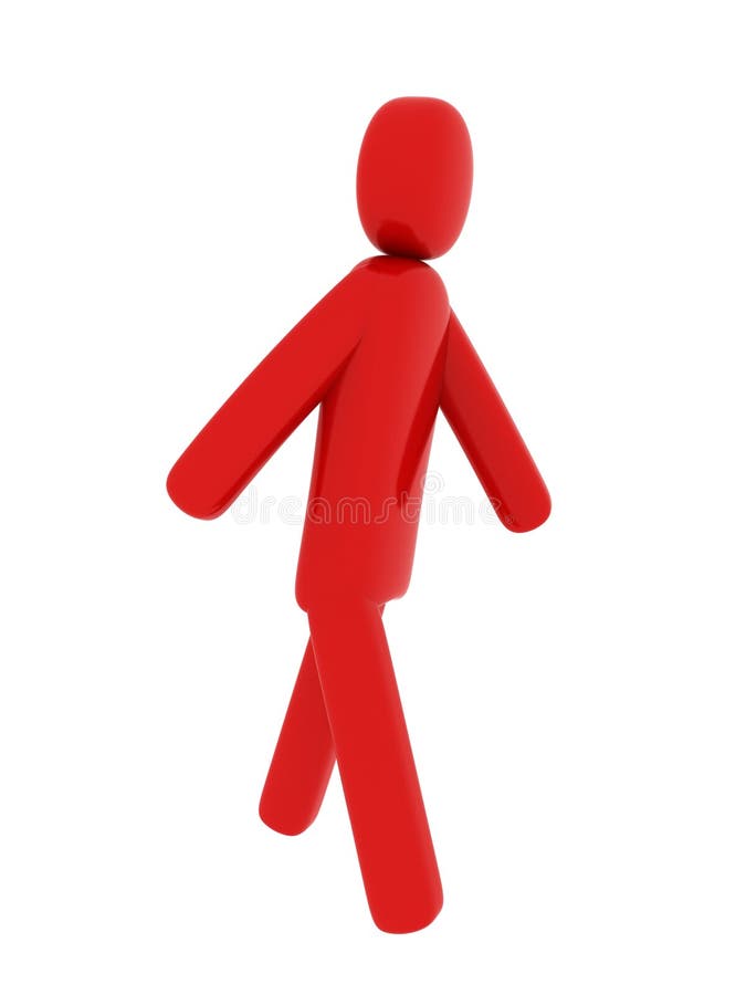 Red man walking stock illustration. Illustration of isolated - 26645028
