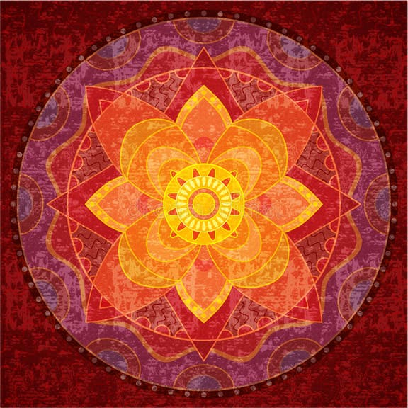 Red mandala stock illustration. Illustration of geometric - 18270204