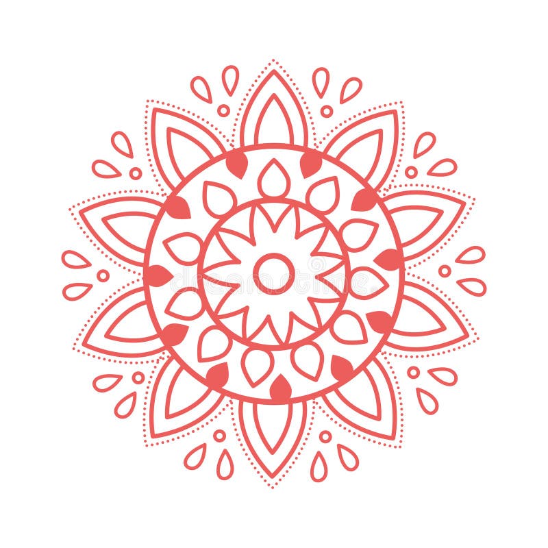 Red mandala decoration stock vector. Illustration of ornate - 222305602