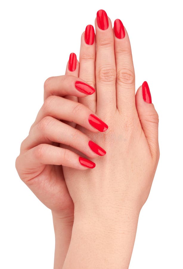 Woman hand with red nails stock image. Image of finger - 2099867