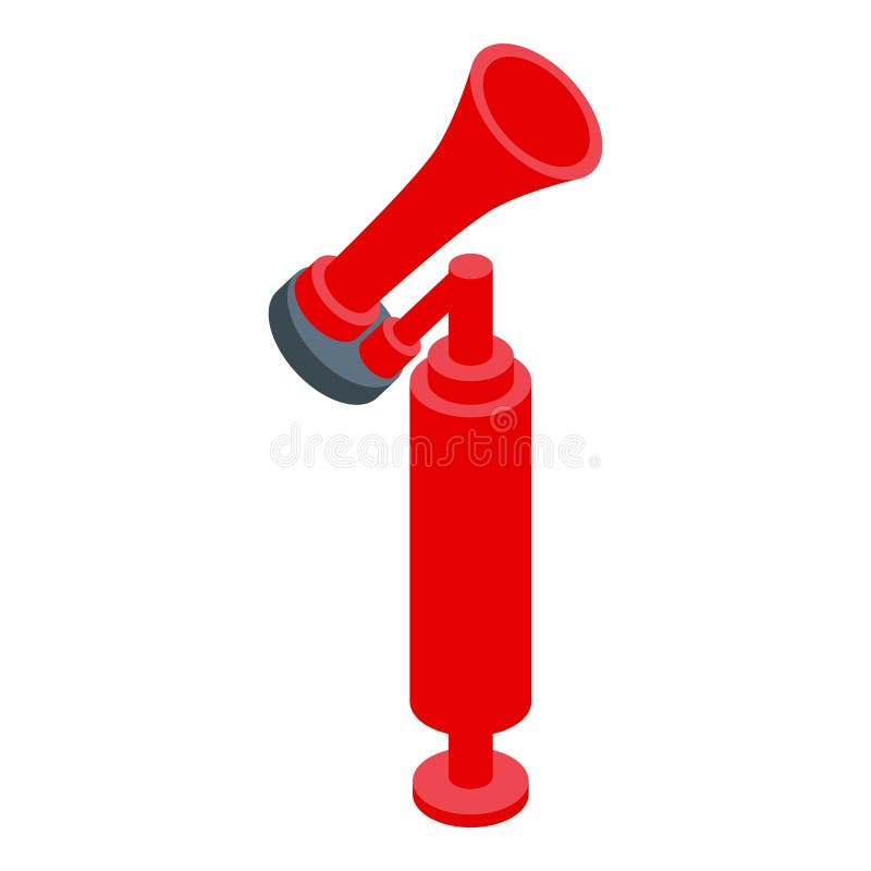Red Manual Air Horn Making Loud Sound Isometric View Stock Illustration ...