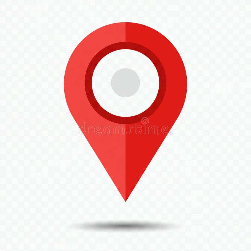 A Red Map Location Pin Icon with a Circular White Center. it Has a Drop ...
