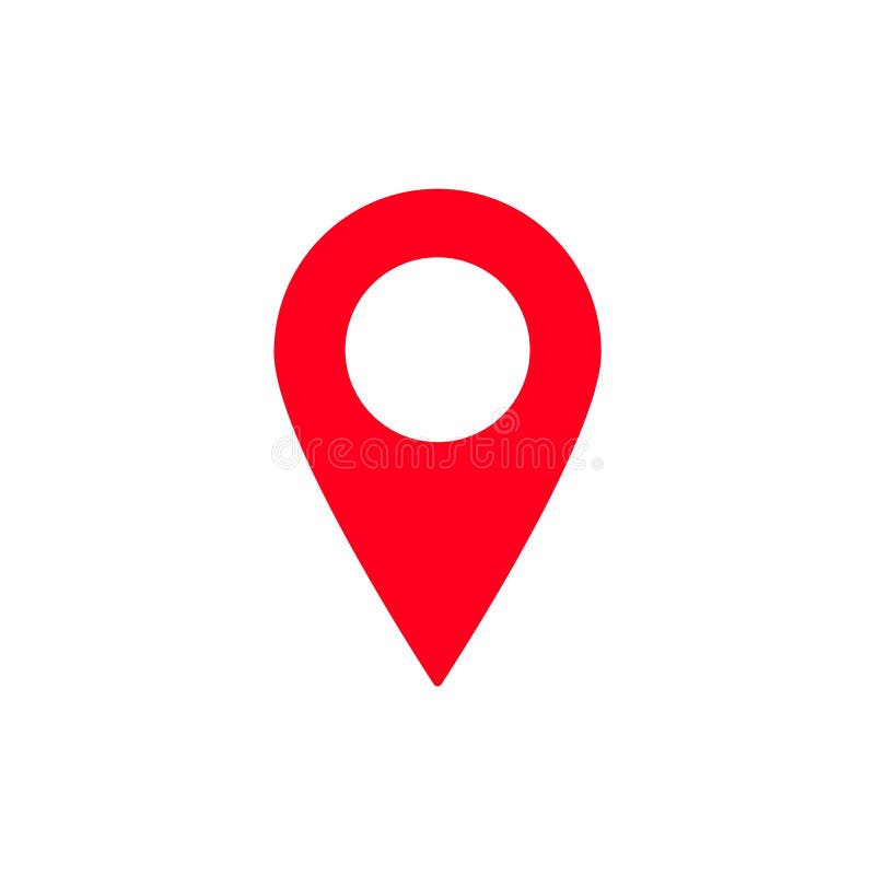 Red Map Location Pin Icon with a Simple Circular Design for ...