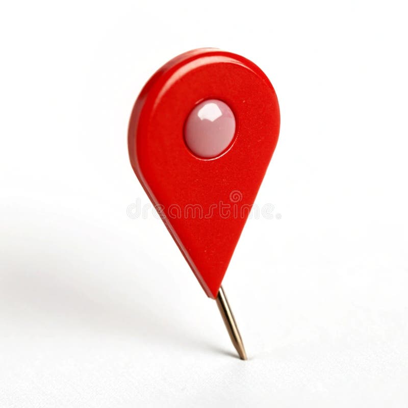Red Map Location Pin Isolated on White Background Stock Illustration ...