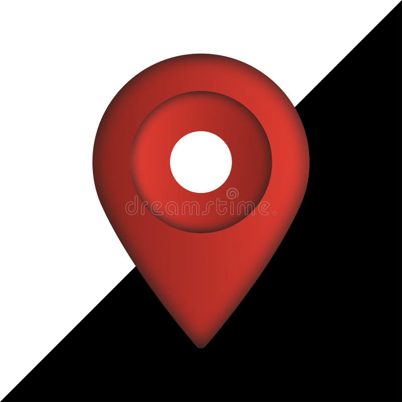 Red Map Pin on Black Background. Vector Illustration. Eps 10. Stock ...