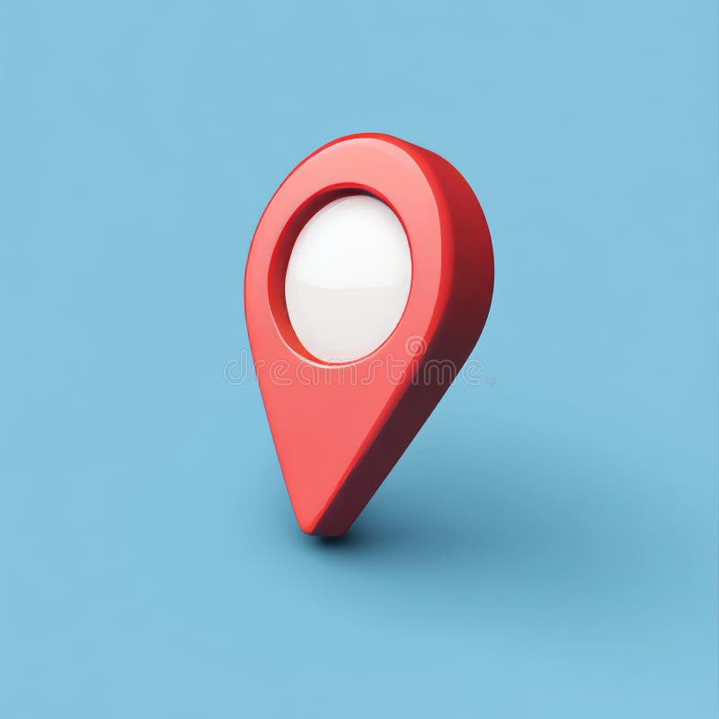 Red Map Marker Icon on Blue Background. Vector Illustration Stock ...