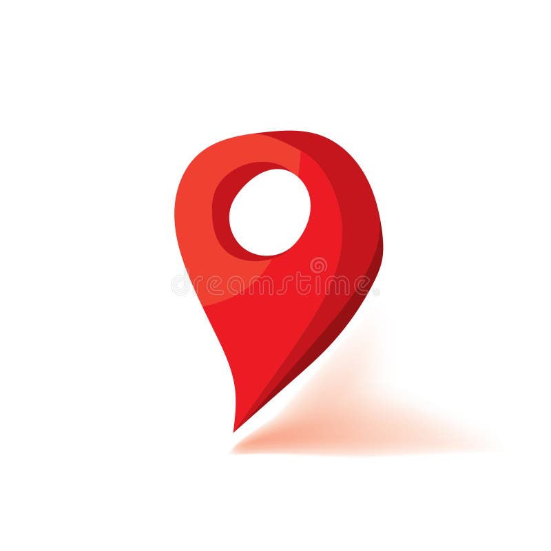 Red Map Marker Icon. Flat Vector. White . Stock Vector - Illustration ...