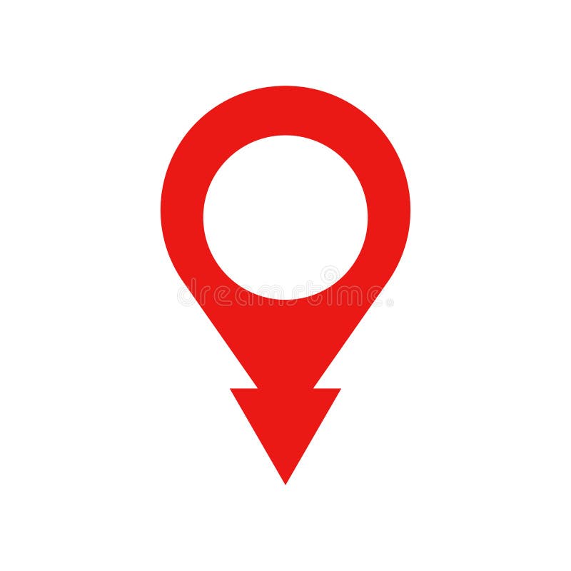 Red Map Pin Icon. Arrow-shaped Needlepoint. Vector. Stock Vector ...