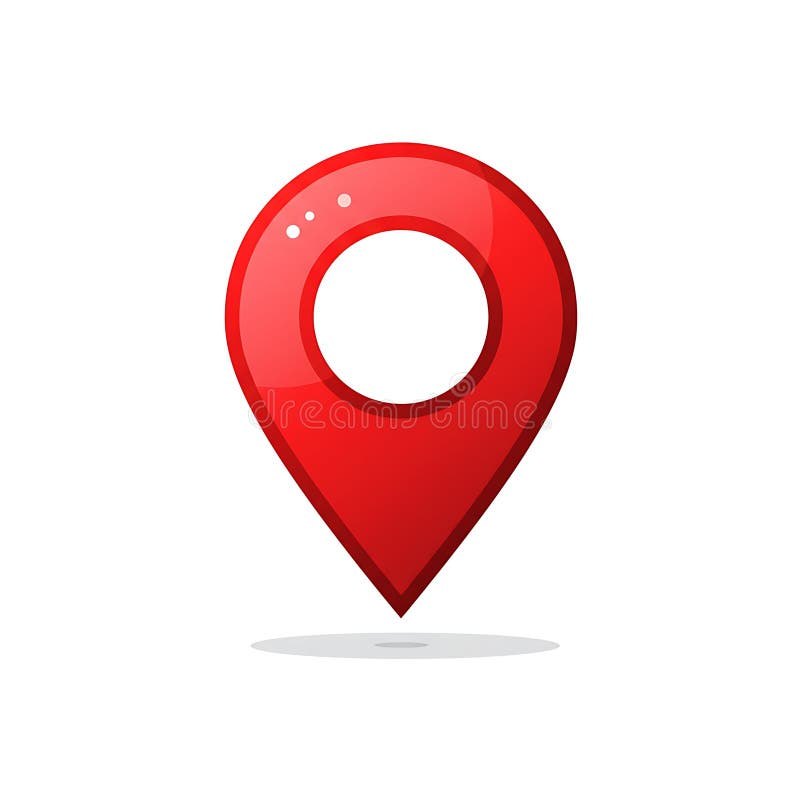 Red Map Pin Icon with a Drop-shaped Design, Featuring a Central ...