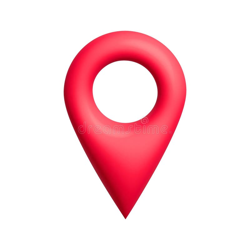 Red Map Pin Icon with Open Center for Gps Navigation and Location ...