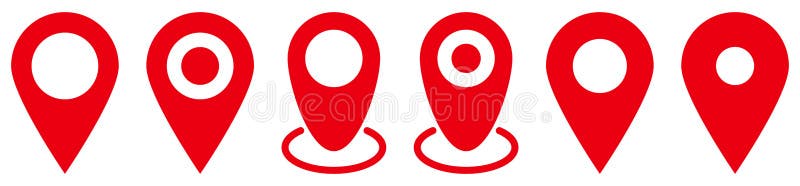 Red map pin icons stock vector. Illustration of flat - 250500638