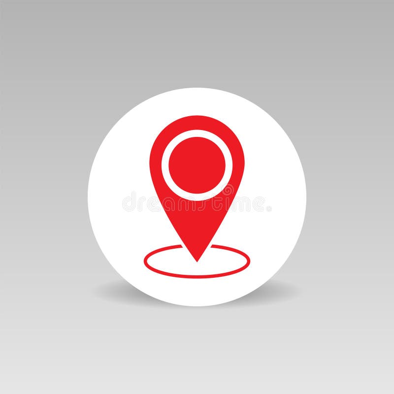 Red Map Pin Round Vector Icon Destination Symbol Stock Vector ...