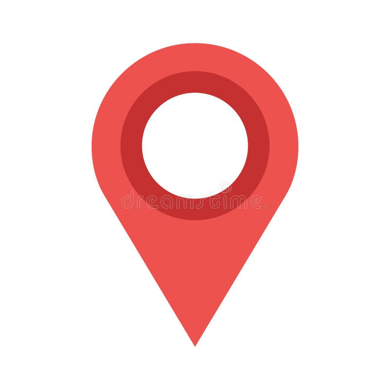 Red Map Pin Vector Illustration Icon Isolated White Button Element ...