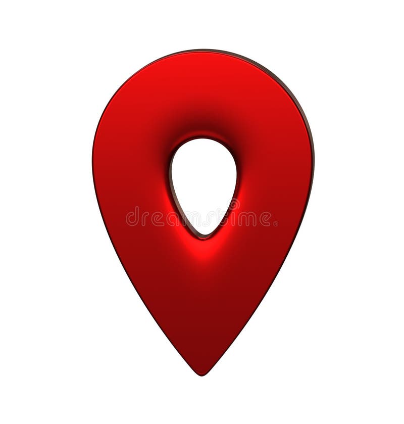 Red Map Pointer 3d Pin. Location Symbol Isolated on White Background. Web Location Point ...