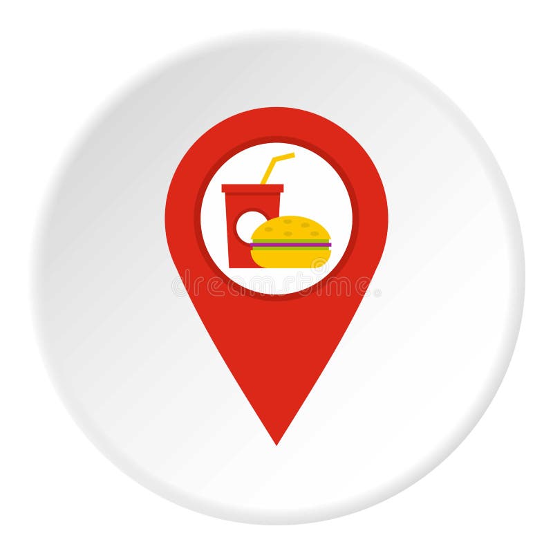 Red Map Pointer with Fast Food Sign Icon Circle Stock Vector ...