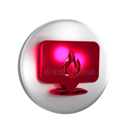 Red Map Pointer with Fire Flame Icon Isolated on Transparent Background ...