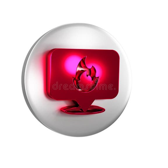 Red Map Pointer with Fire Flame Icon Isolated on Transparent Background ...