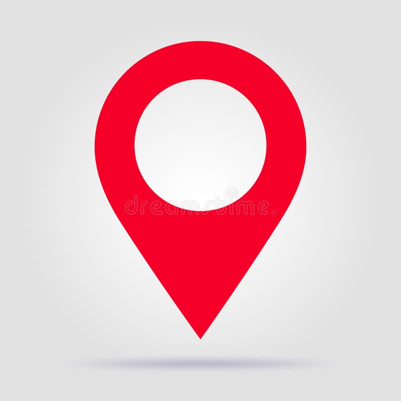 Red Map Pointer Flat Icon. Location Map Icon. Stock Vector ...