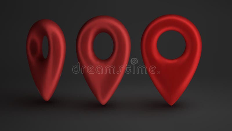 Red Map Pointer Isolated on White Background. Find Address, Location ...