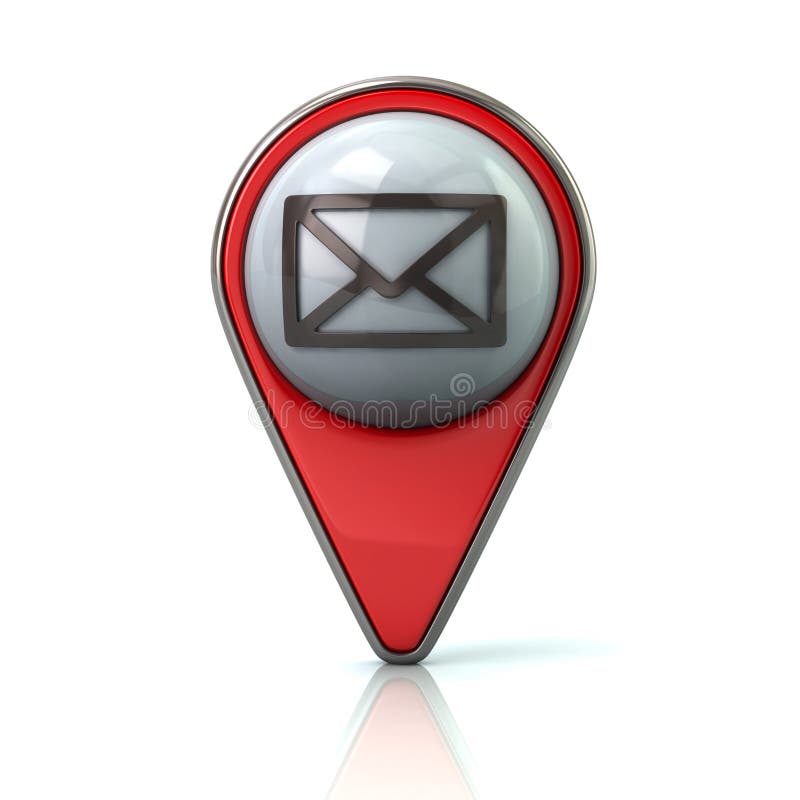 Red Map Pointer with Post Office Icon Stock Illustration - Illustration ...