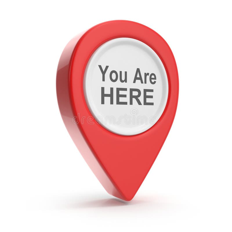 Red Map Pointer - Your are Here Stock Illustration - Illustration of ...