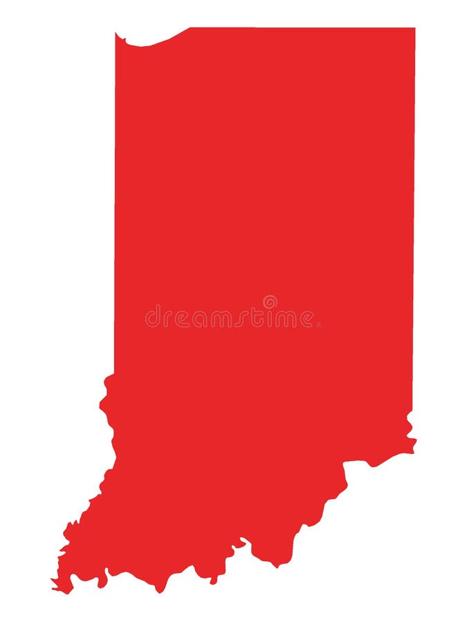 Red Map of US State of Indiana Stock Vector - Illustration of arizona ...