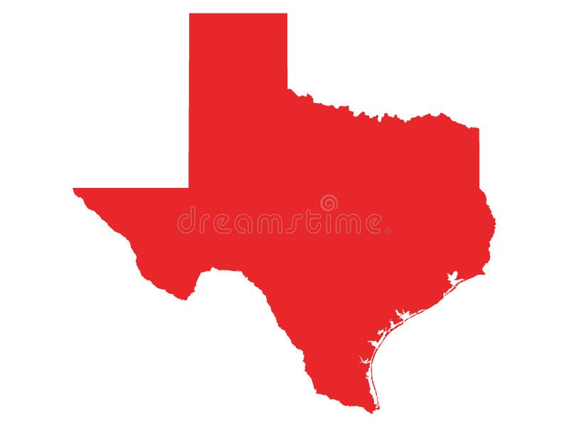 Red Map of US State of Texas Stock Vector - Illustration of kentucky ...