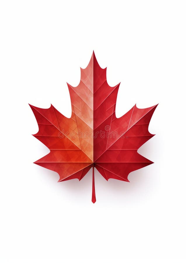 Red Maple Leaf Illustration on White Background Stock Illustration ...