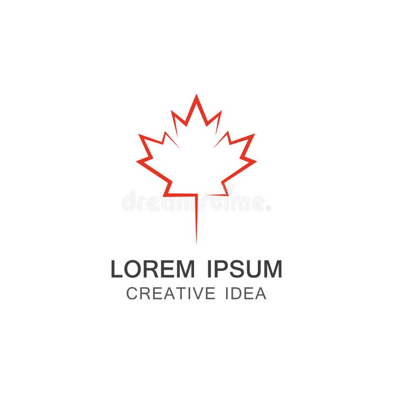Red Maple Leaf Logo Illustration. Stock Vector - Illustration of ...