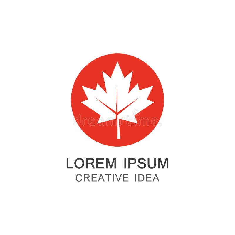 Red Maple Leaf Logo Illustration. Stock Vector - Illustration of nation ...