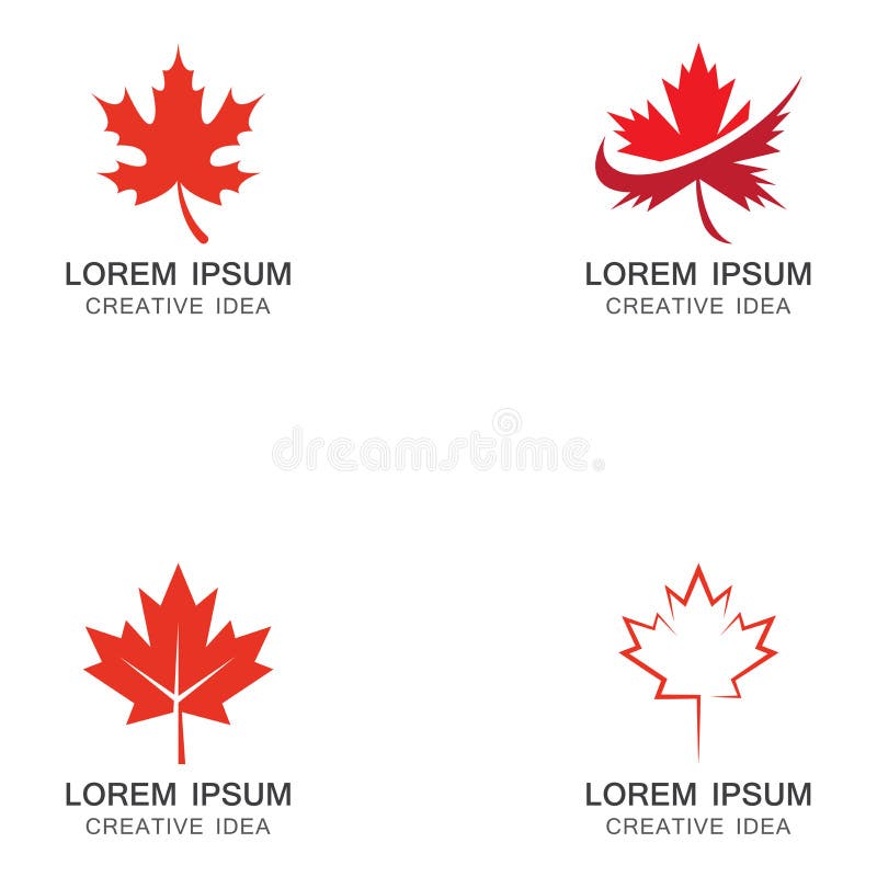 Red Maple Leaf Logo Illustration. Stock Vector - Illustration of ...