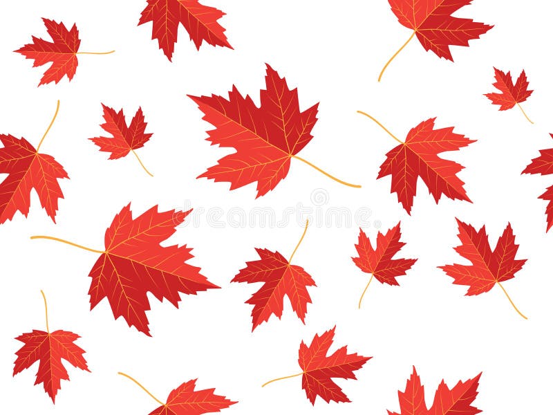 Red Maple Leaf Vector Seamless Pattern For Wallpaper, Background, Cover ...