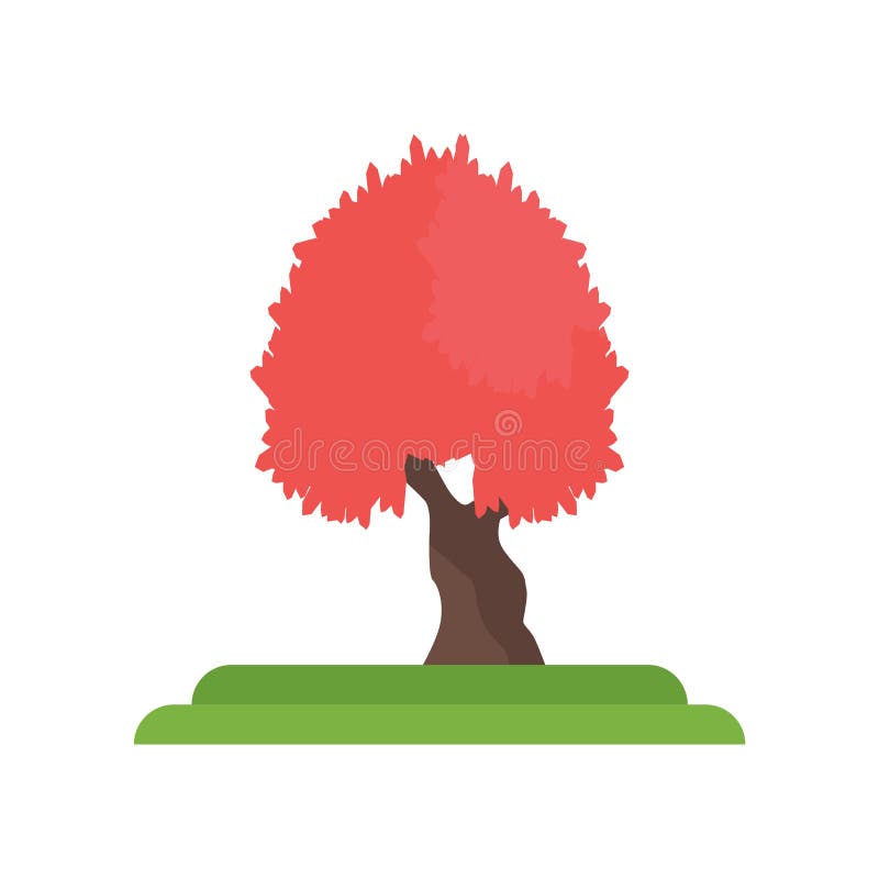 Red Maple Tree Icon Vector Sign and Symbol Isolated on White Background ...