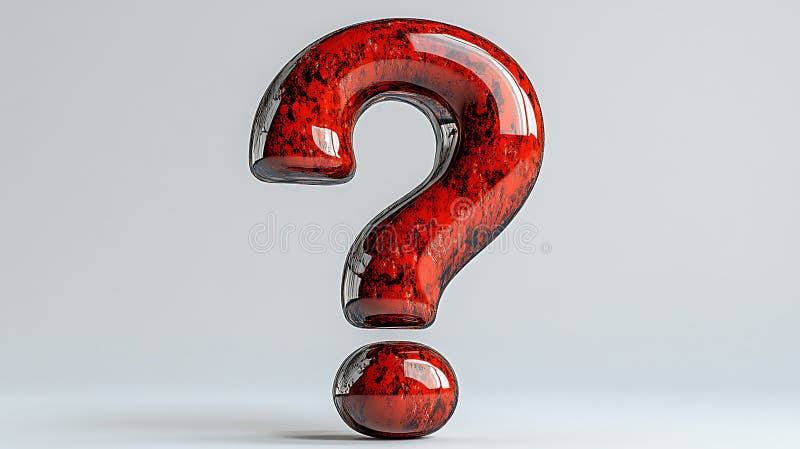 Red Marble Textured Question Mark Symbol Isolated on White Background ...