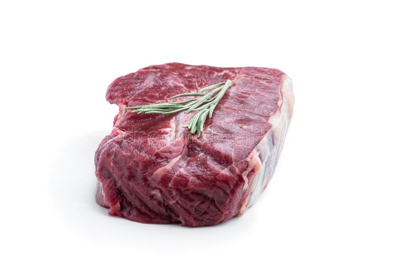 Red Marbled Beef Meat Isolated on White Background Stock Image - Image ...